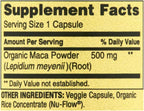 500 mg Maca Root for hormonal balance