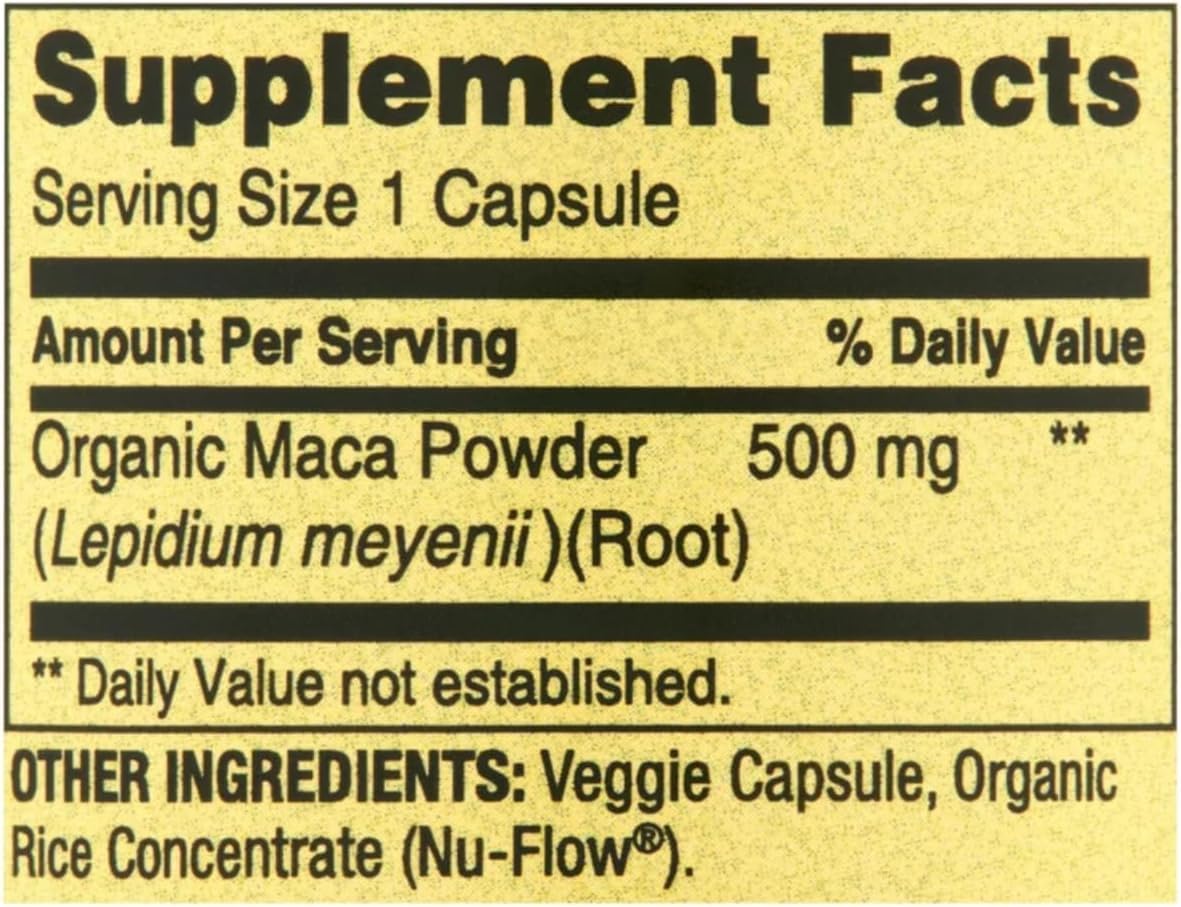 500 mg Maca Root for hormonal balance
