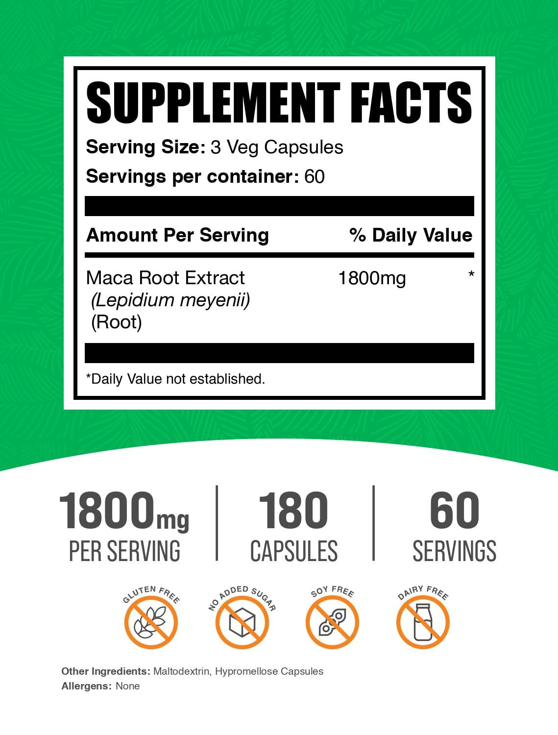 500 mg Maca root supplement