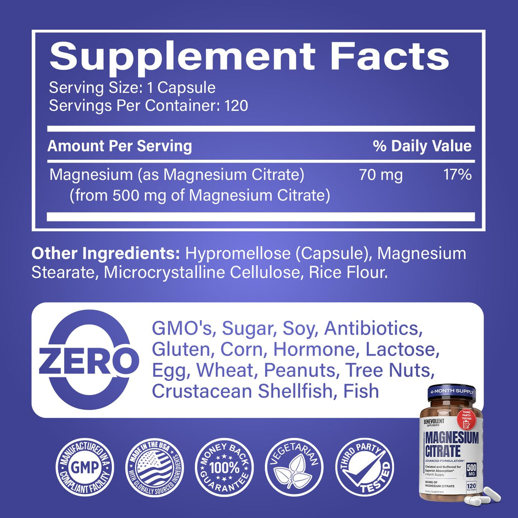 500 mg magnesium citrate benefits