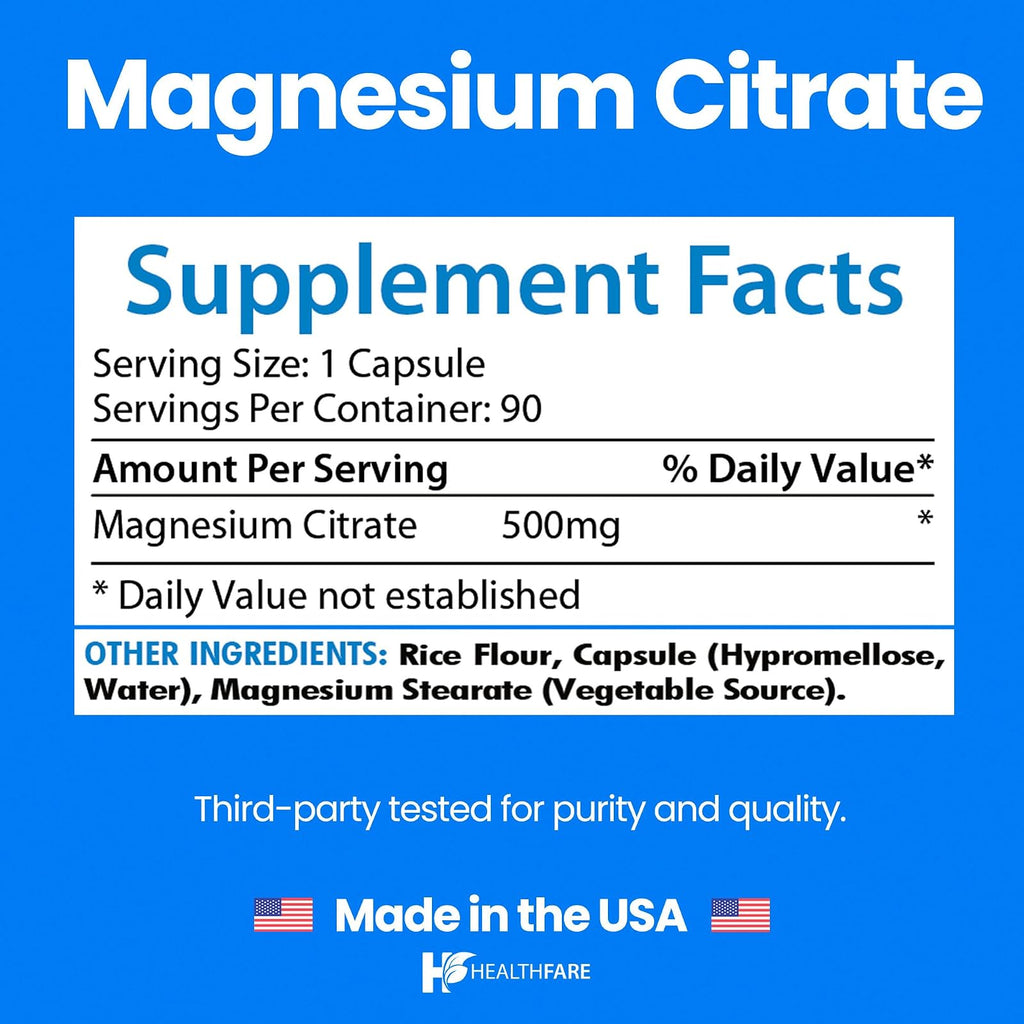 500 mg magnesium citrate supplement