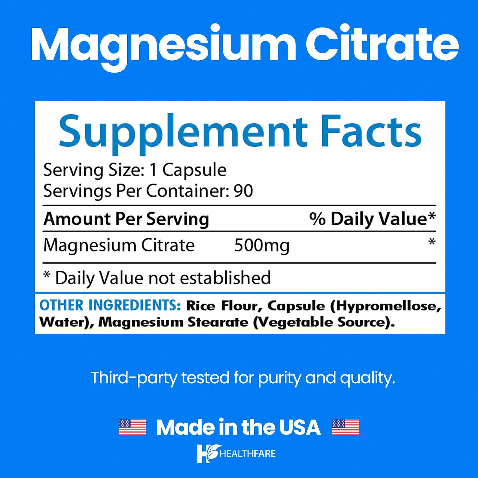 500 mg magnesium citrate supplement