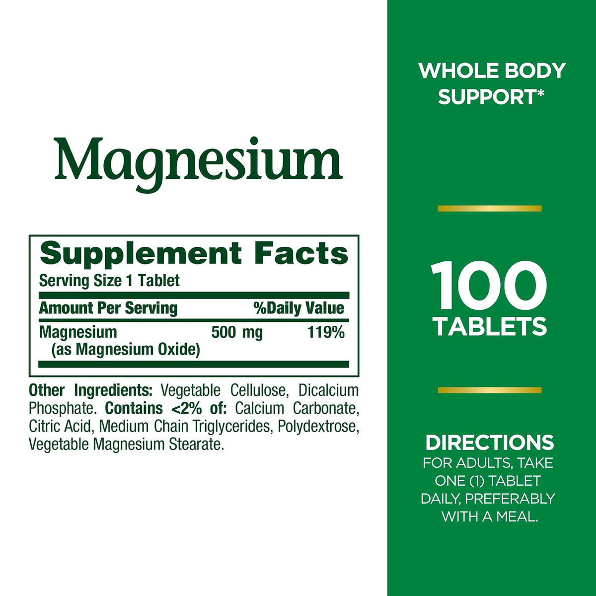 500 mg magnesium for muscle support