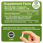 500 mg Magnesium Glycinate for muscle support
