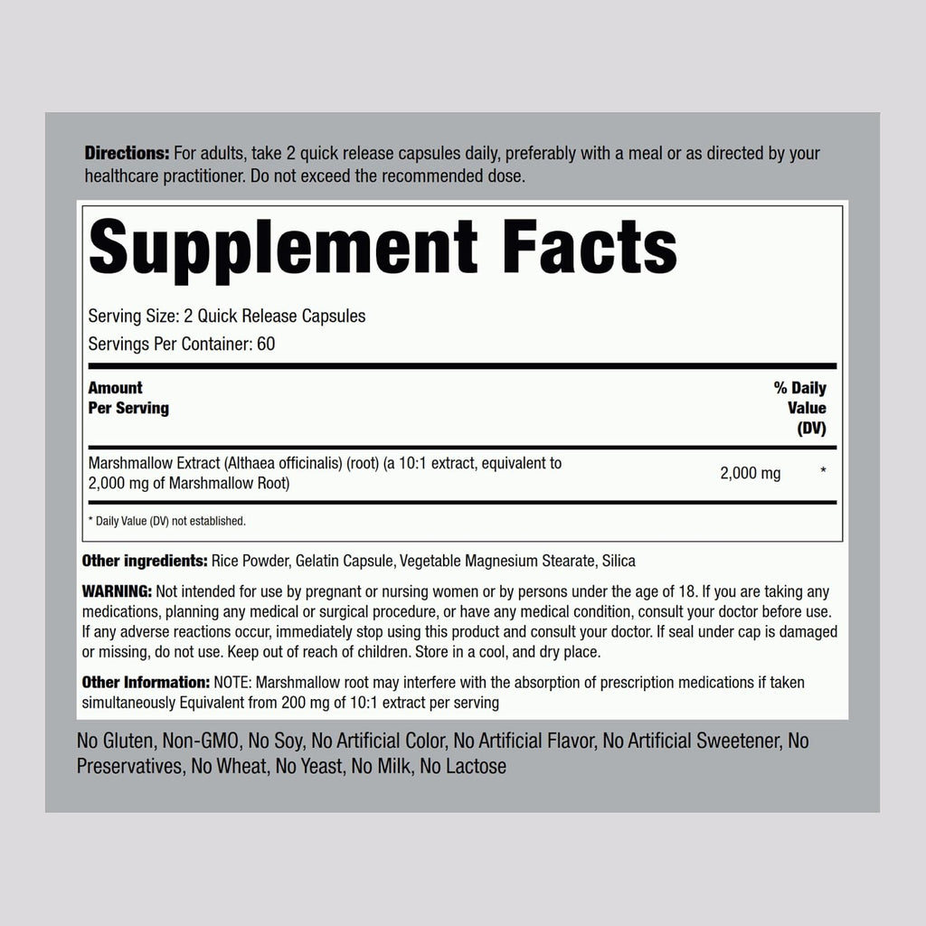 500 mg marshmallow root supplement