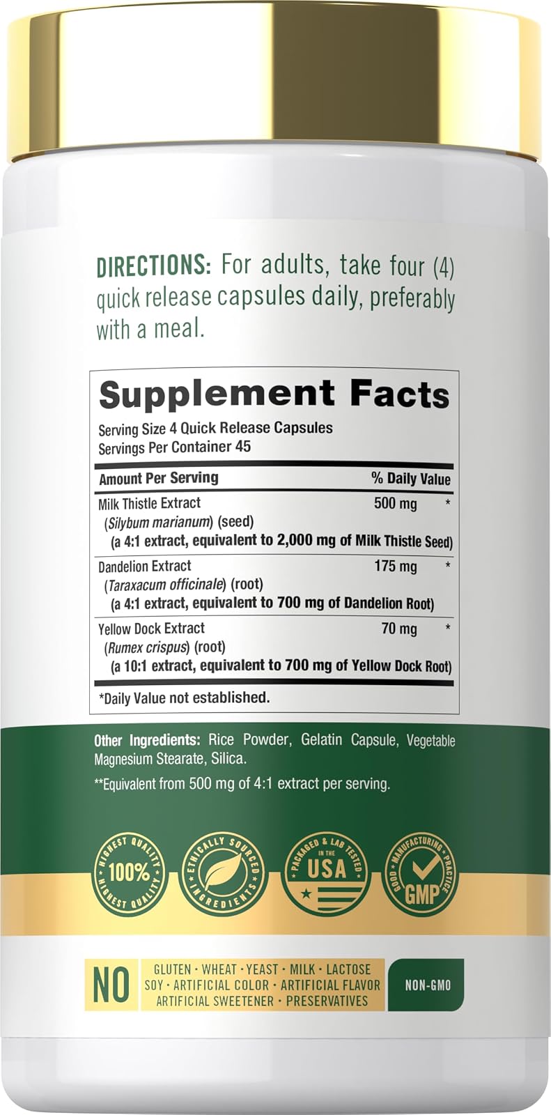 500 mg milk thistle capsules for liver health