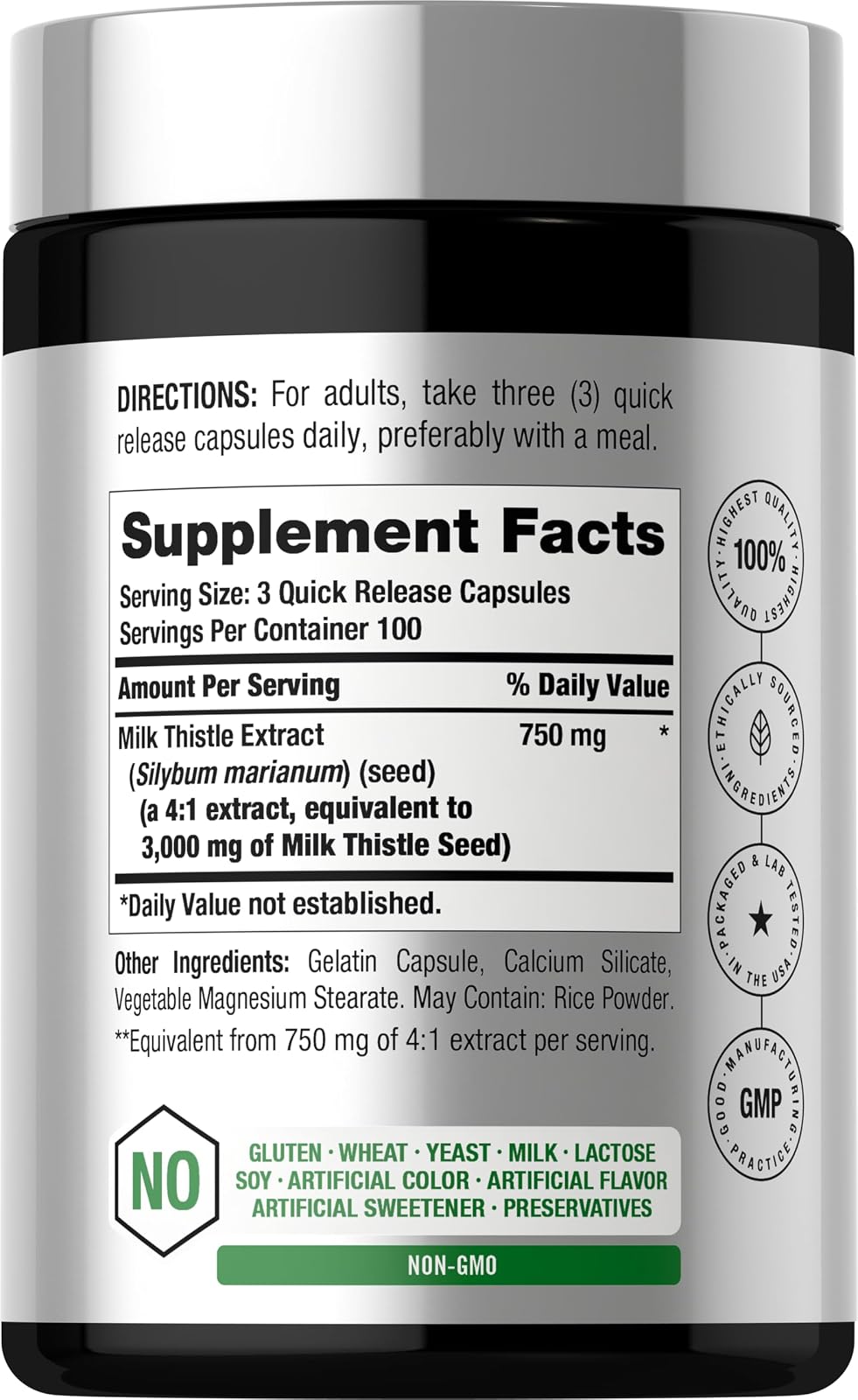 500 mg milk thistle extract for detox support
