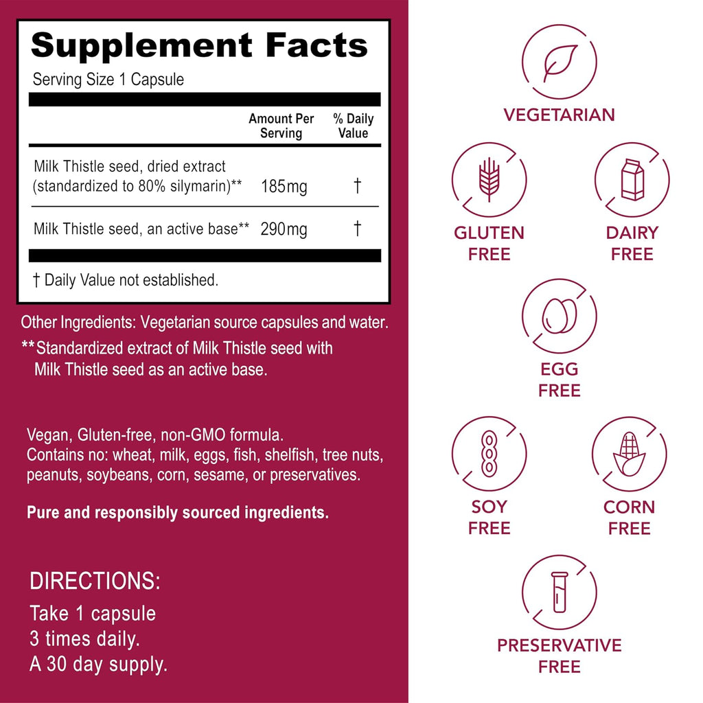 500 mg Milk Thistle supplement