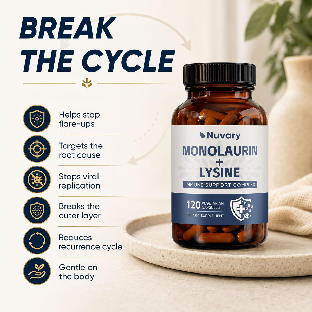 500 mg Monolaurin Lysine for wellness