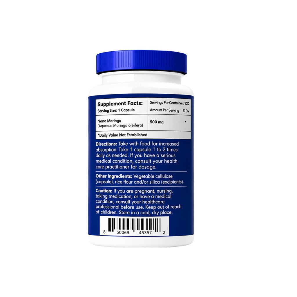 500 mg Moringa capsules for energy