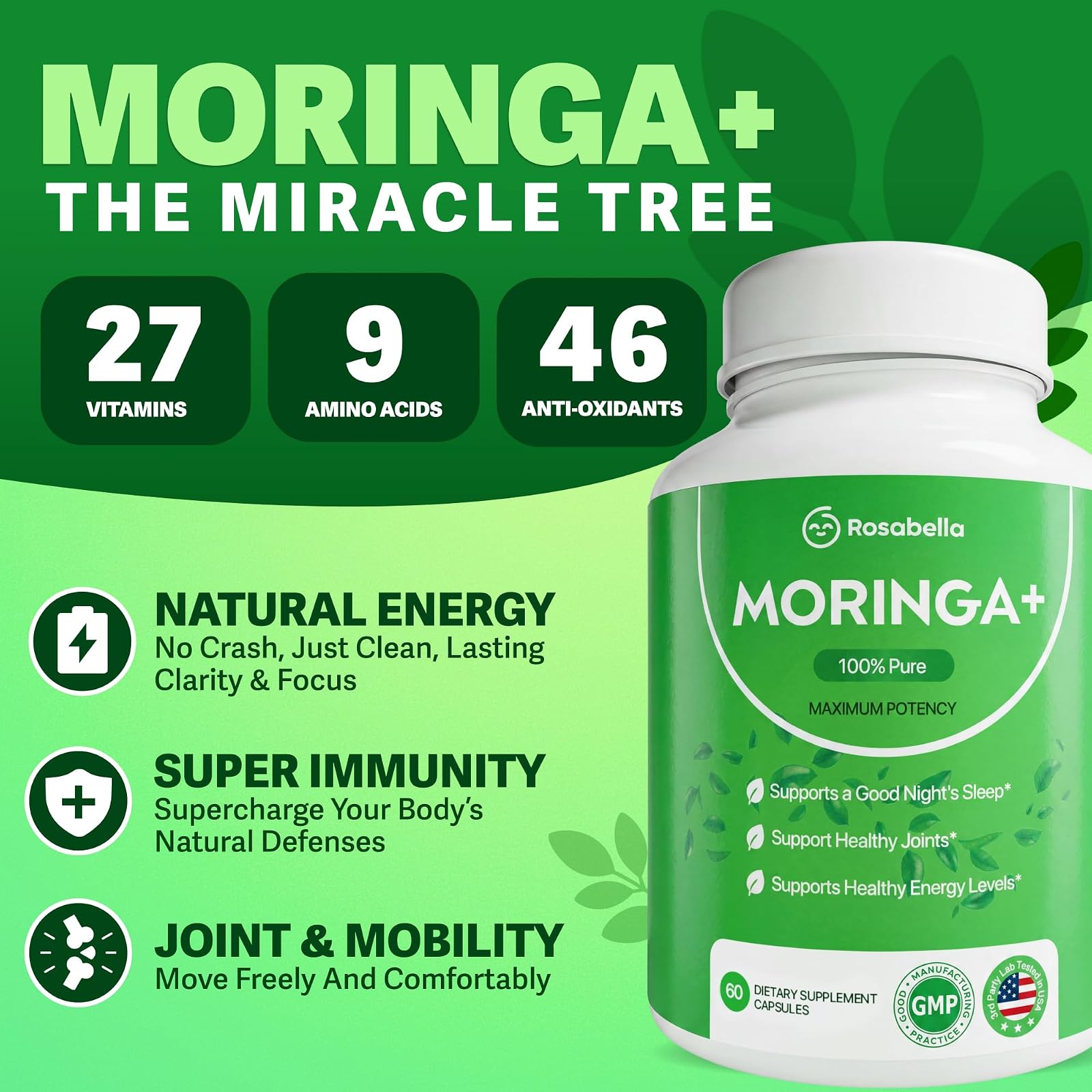 500 mg Moringa health supplement
