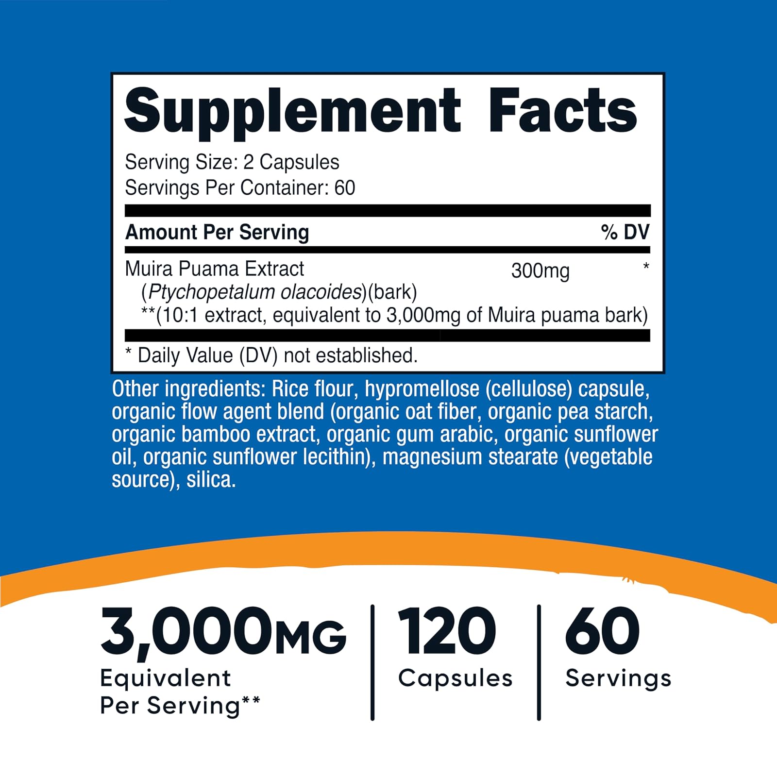 500 mg Muira Puama capsules for vitality