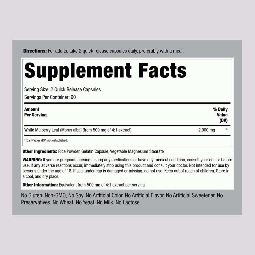 500 mg Mulberry Leaf capsules