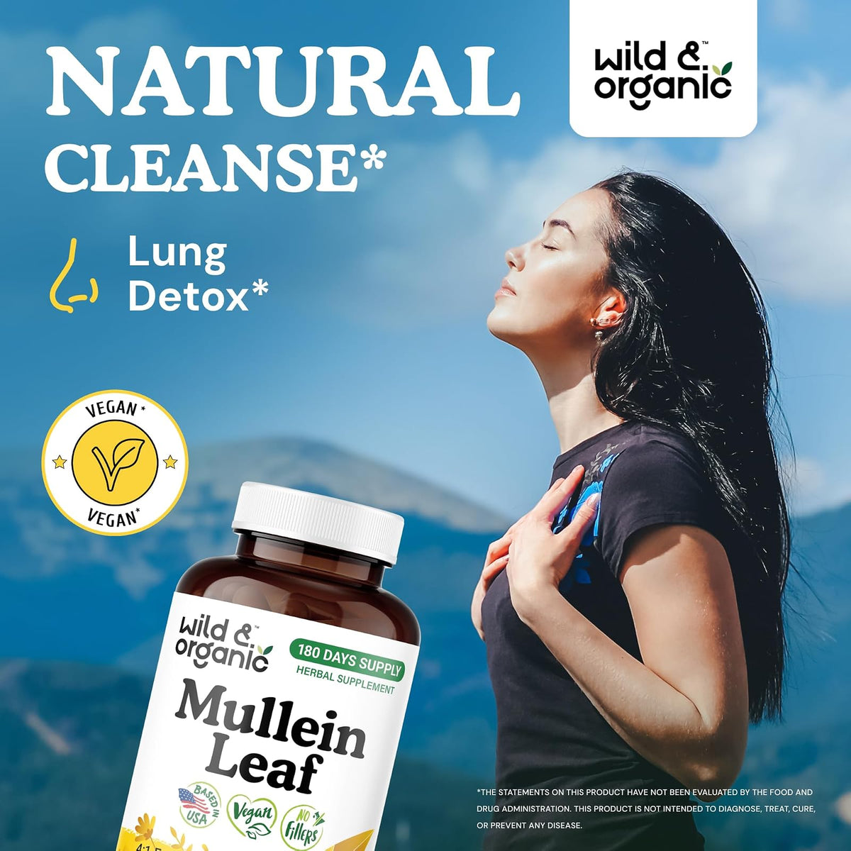500 mg Mullein for respiratory health