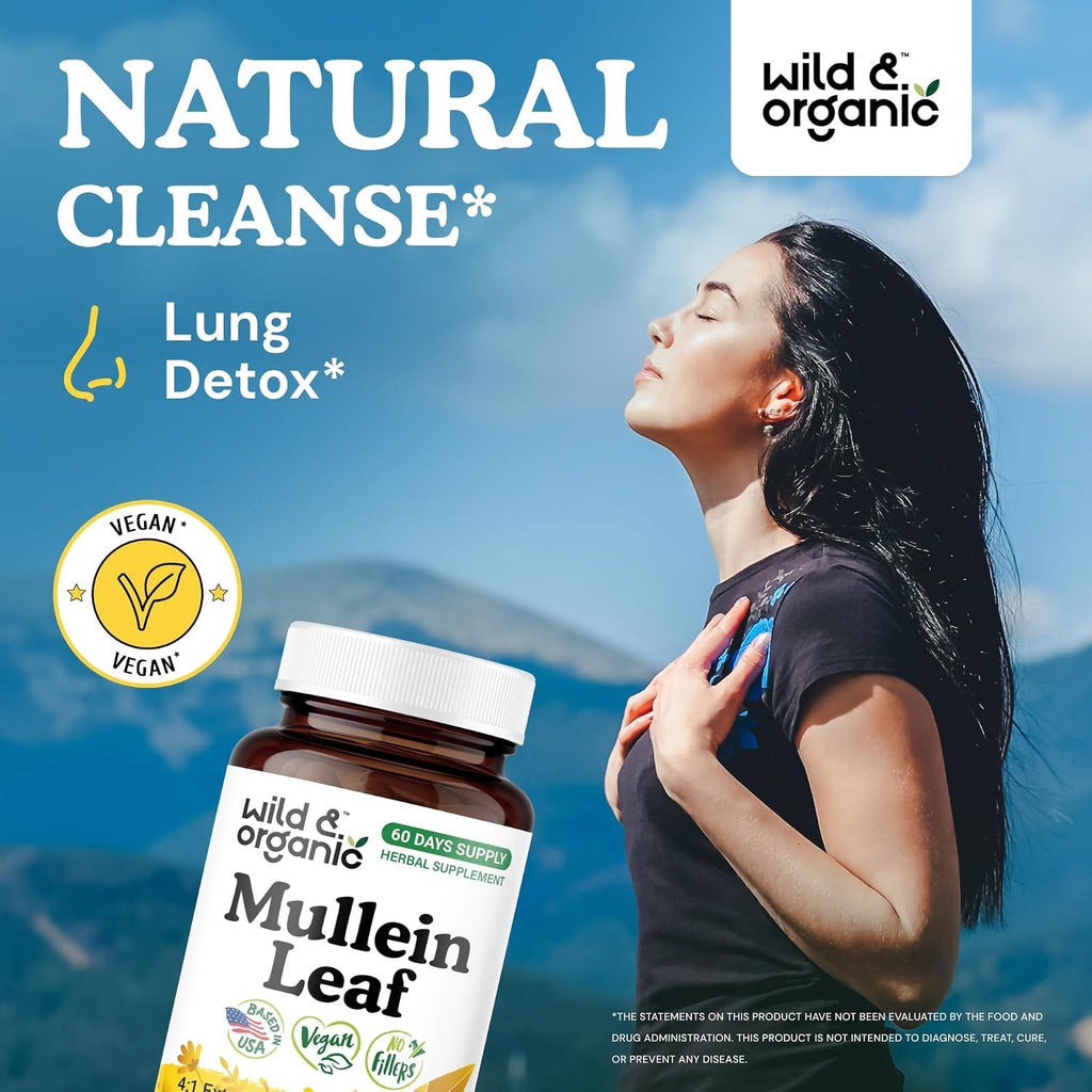 500 mg Mullein herbal supplement for wellness