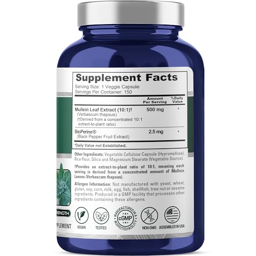 500 mg mullein leaf supplement