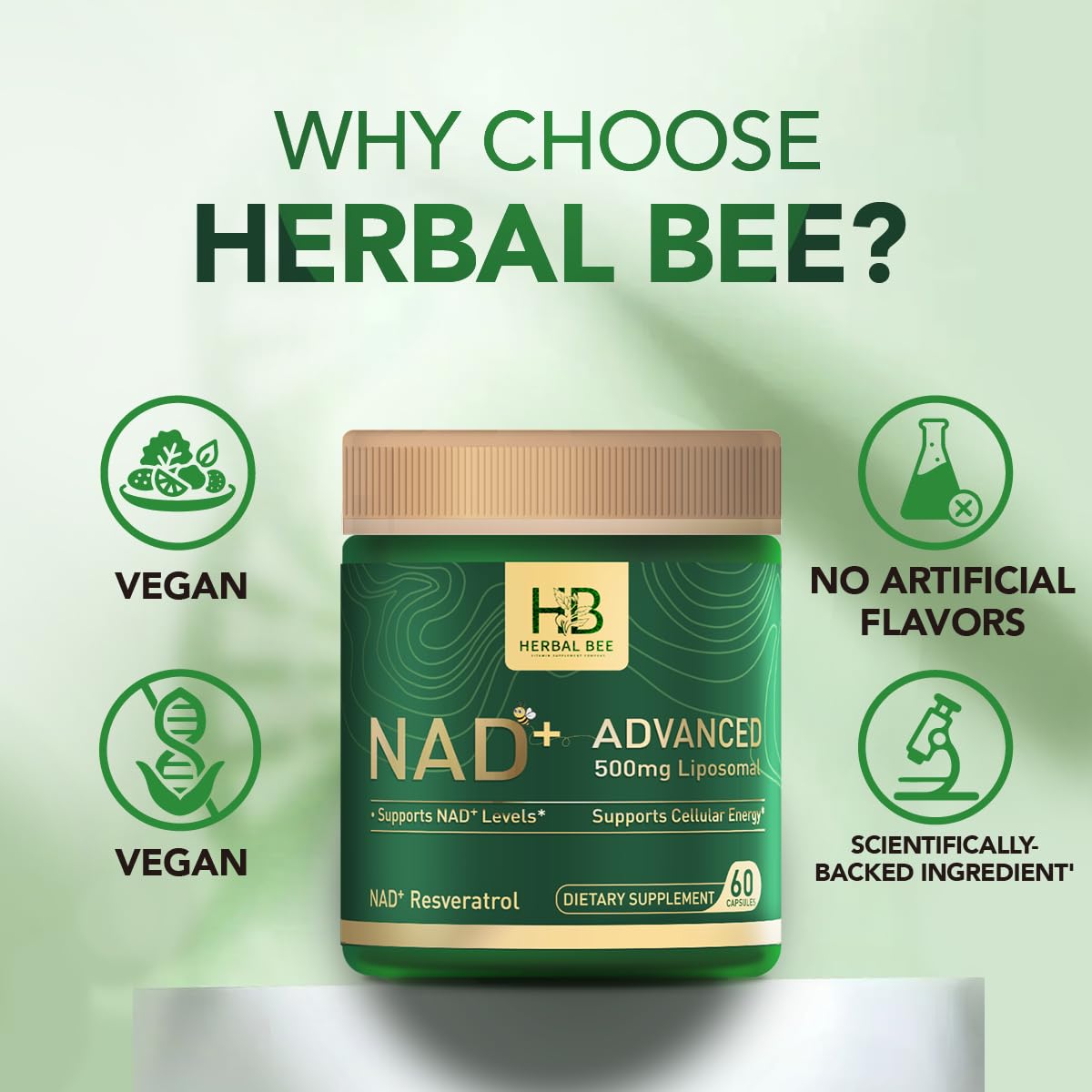 500 mg NAD+ capsules for vitality