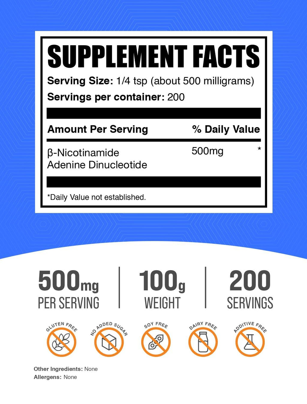 500 mg NAD powder supplement