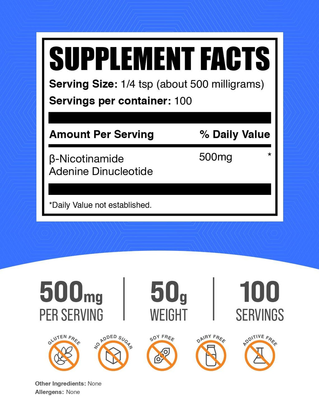 500 mg NAD powder supplement