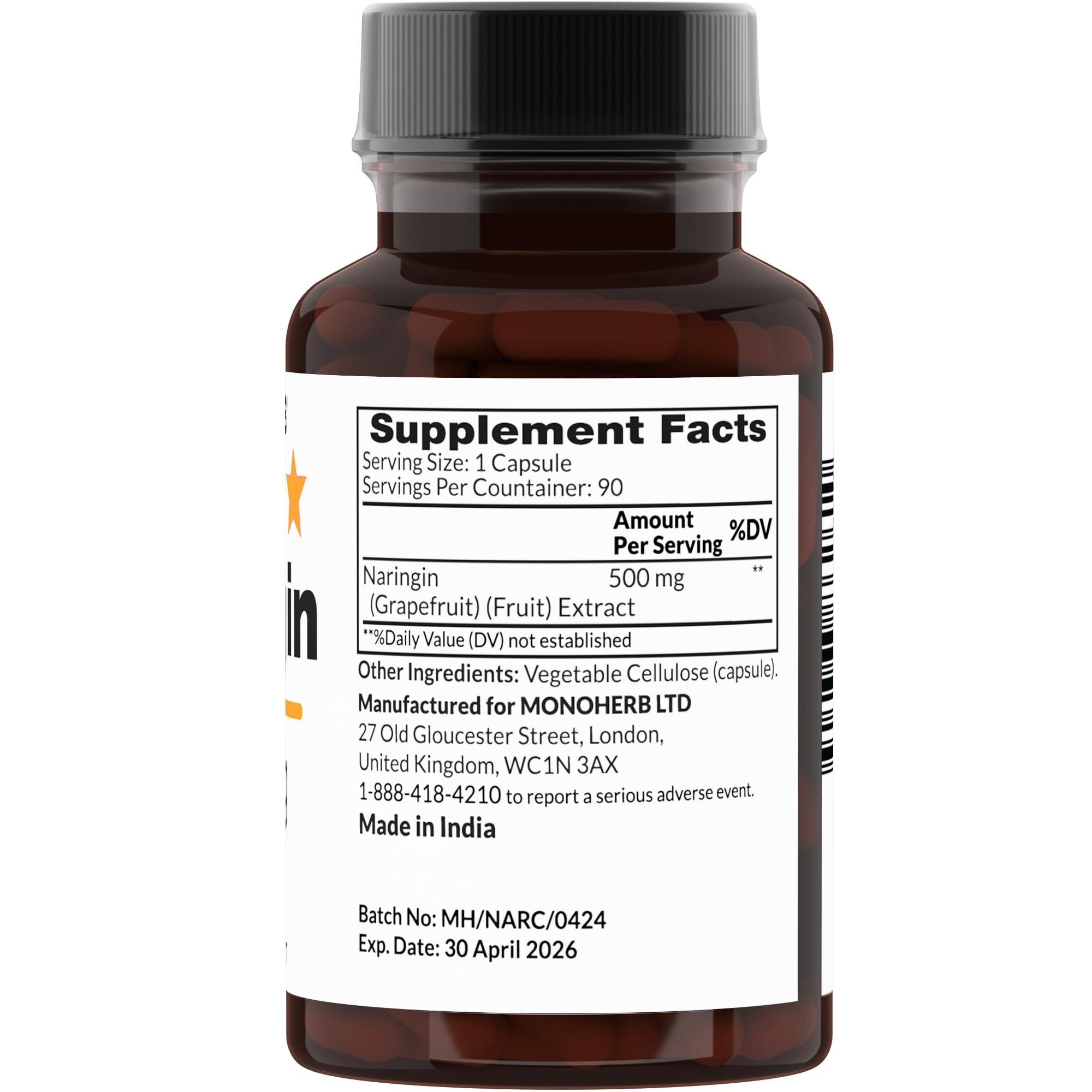 500 mg Naringin supplement for health