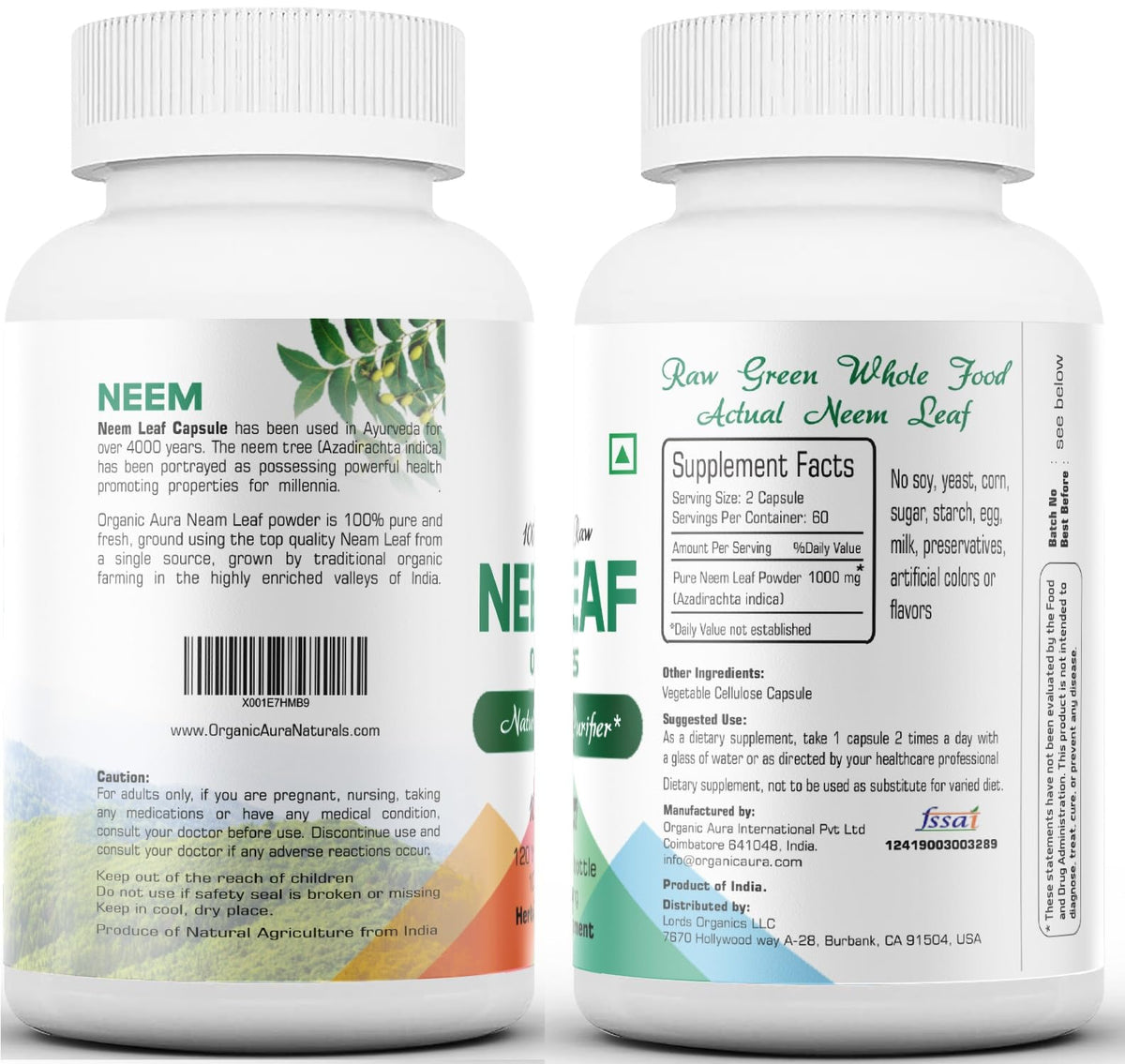 500 mg Neem herbal supplement benefits