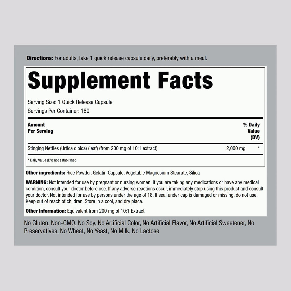 500 mg nettle extract for daily health