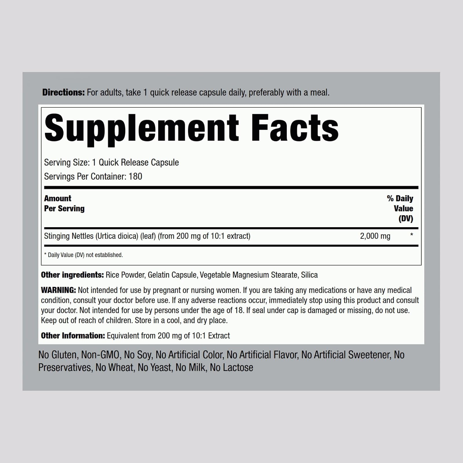 500 mg nettle extract for daily health