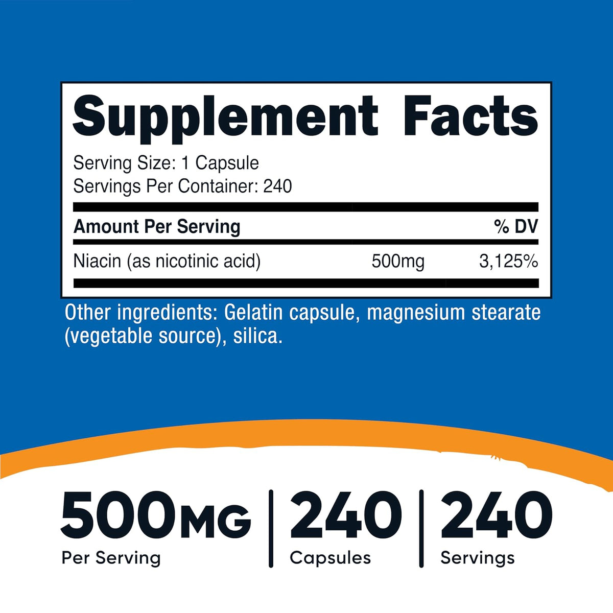 500 mg Niacin for energy support