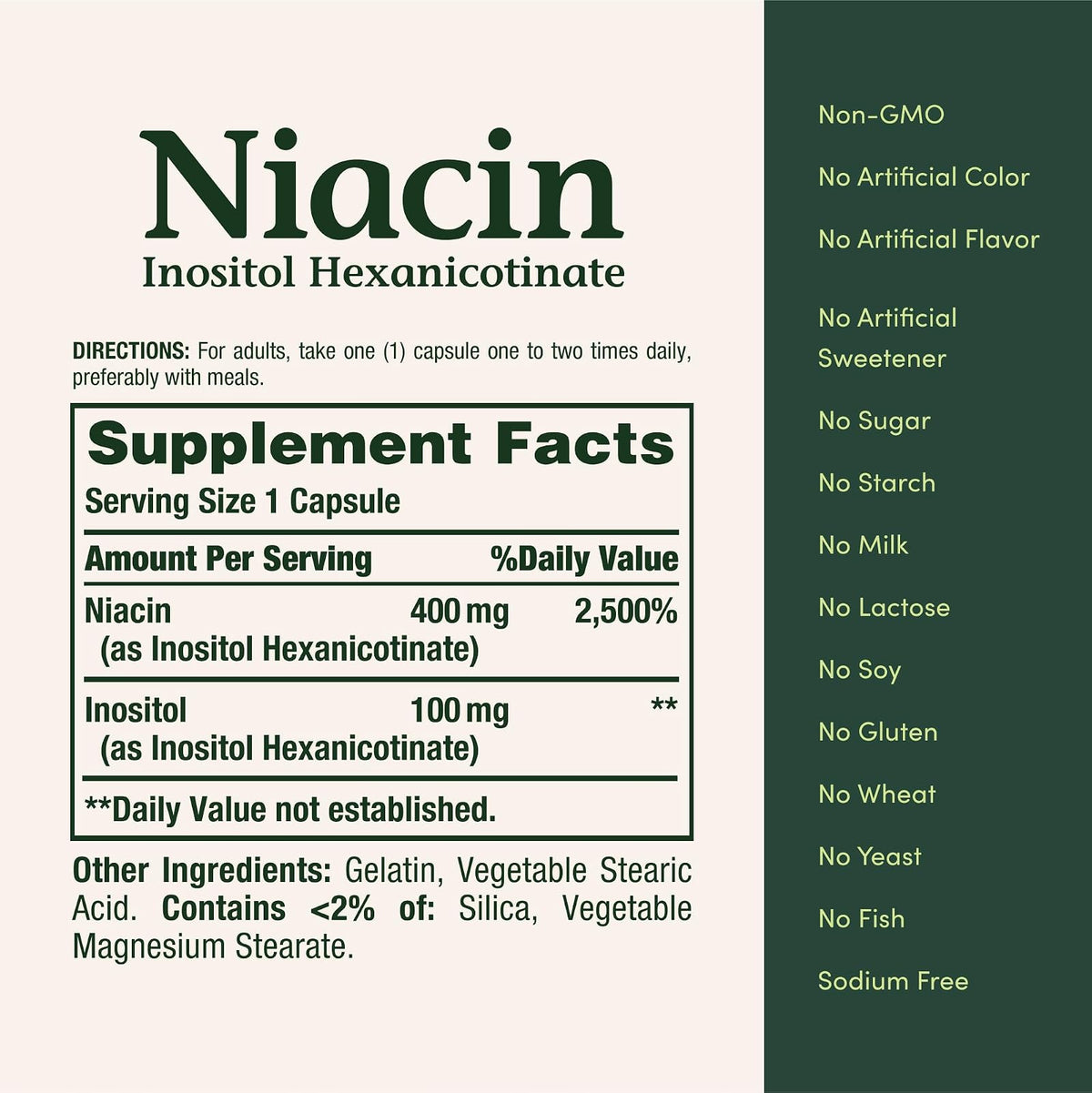 500 mg Niacin for overall wellness