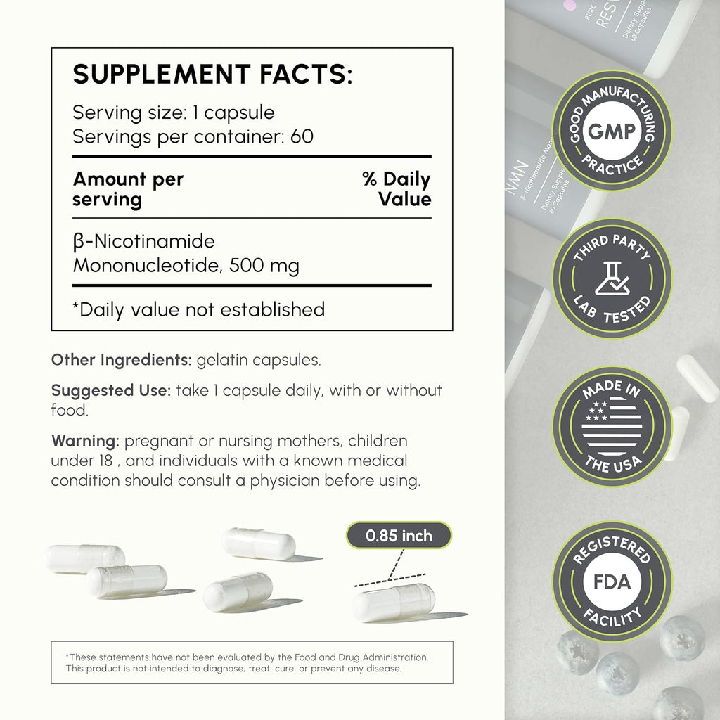 500 mg NMN capsules for vitality