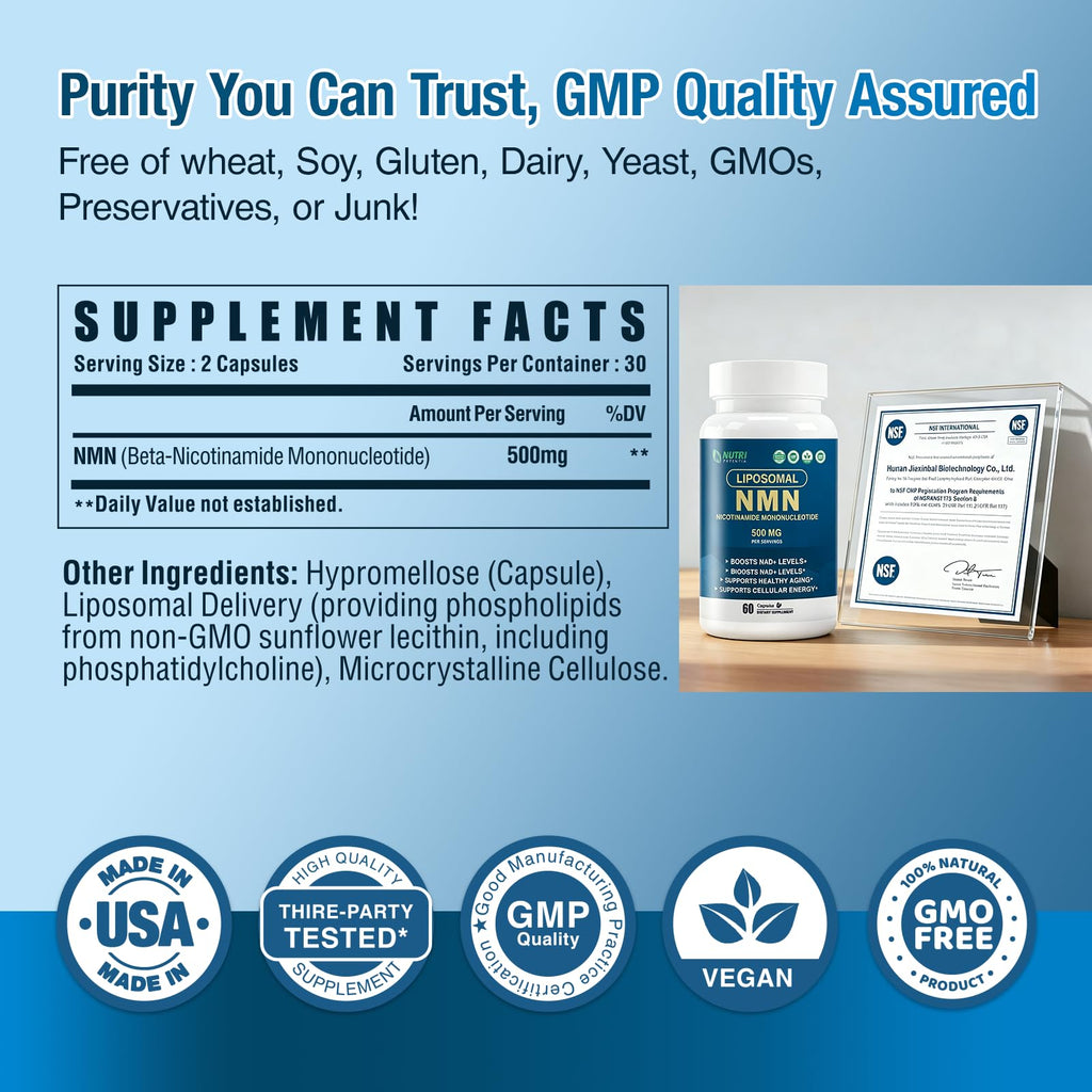 500 mg NMN capsules for vitality