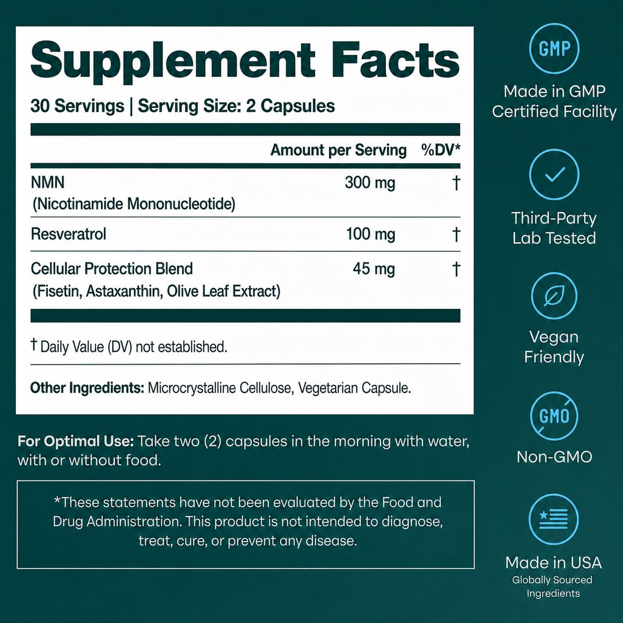 500 mg NMN with resveratrol benefits