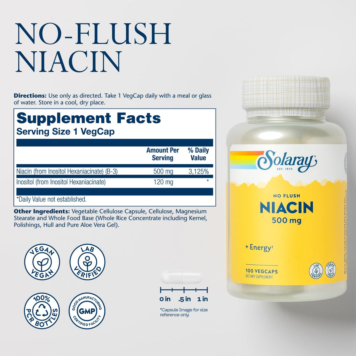 500 mg No Flush Niacin capsules