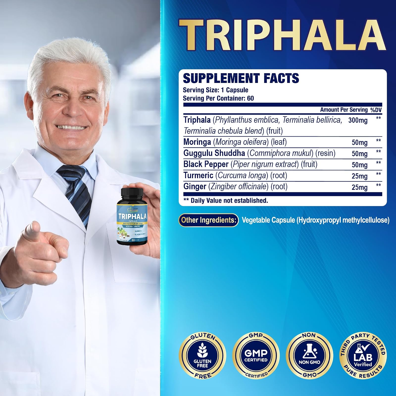 500 mg Organic Cadane Triphala health benefits
