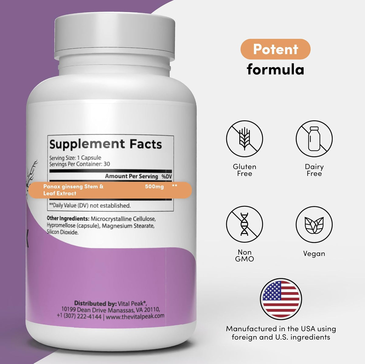 500 mg Panax Ginseng health benefits
