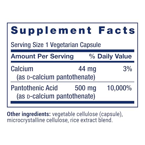 500 mg Pantothenic Acid capsules