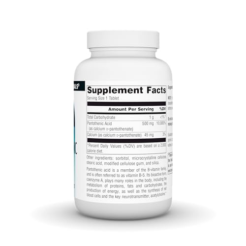 500 mg Pantothenic Acid tablets