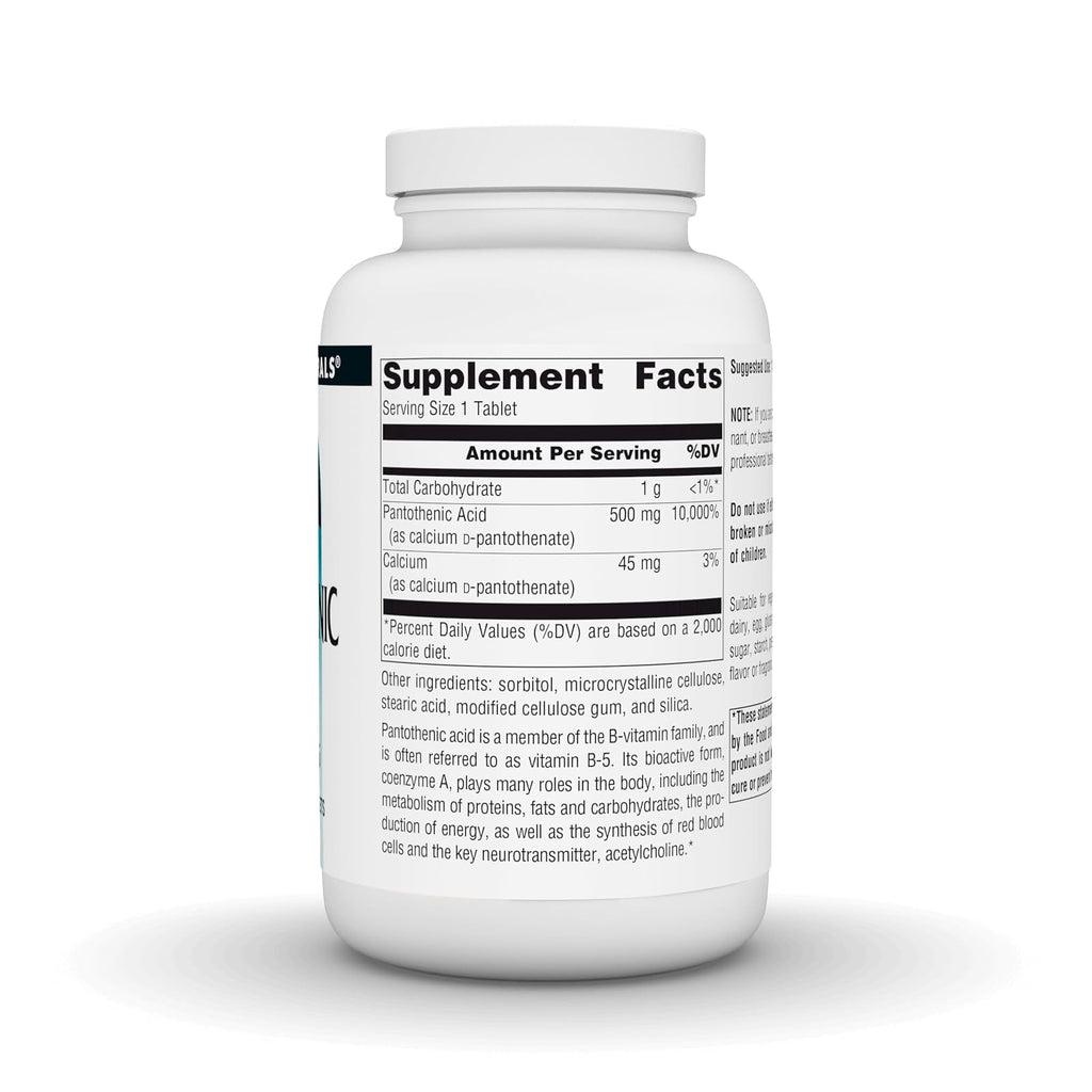500 mg Pantothenic Acid tablets