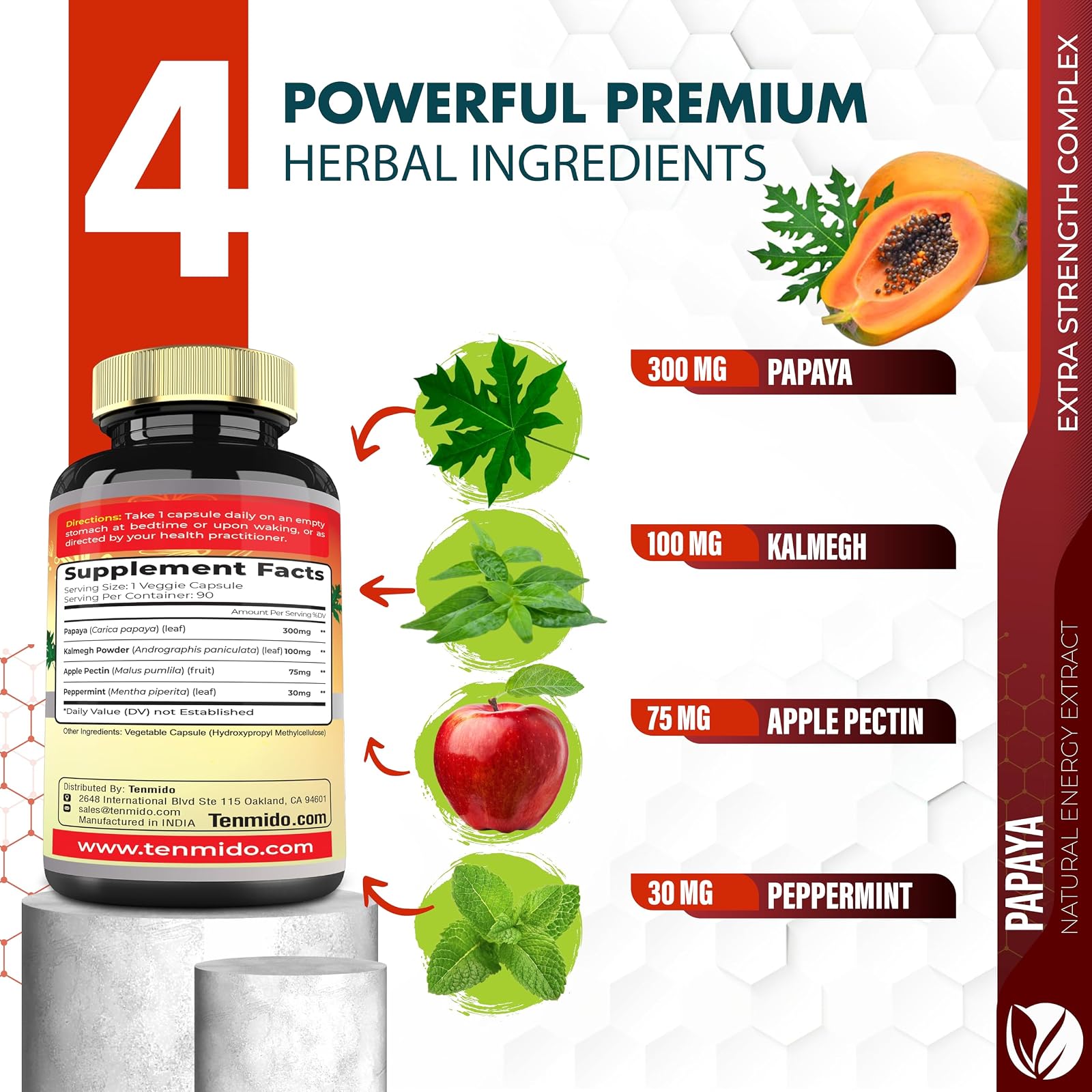500 mg papaya leaf extract