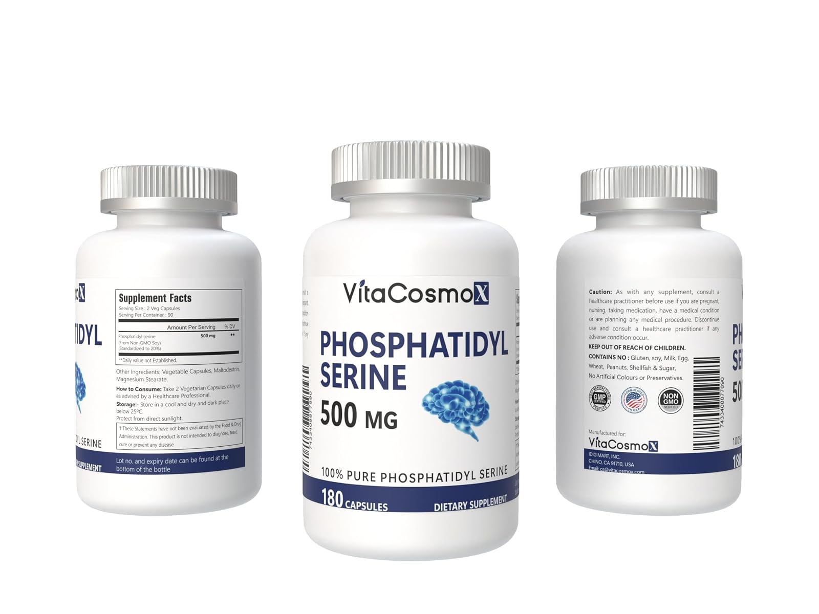 500 mg Phosphatidylserine veggie capsules
