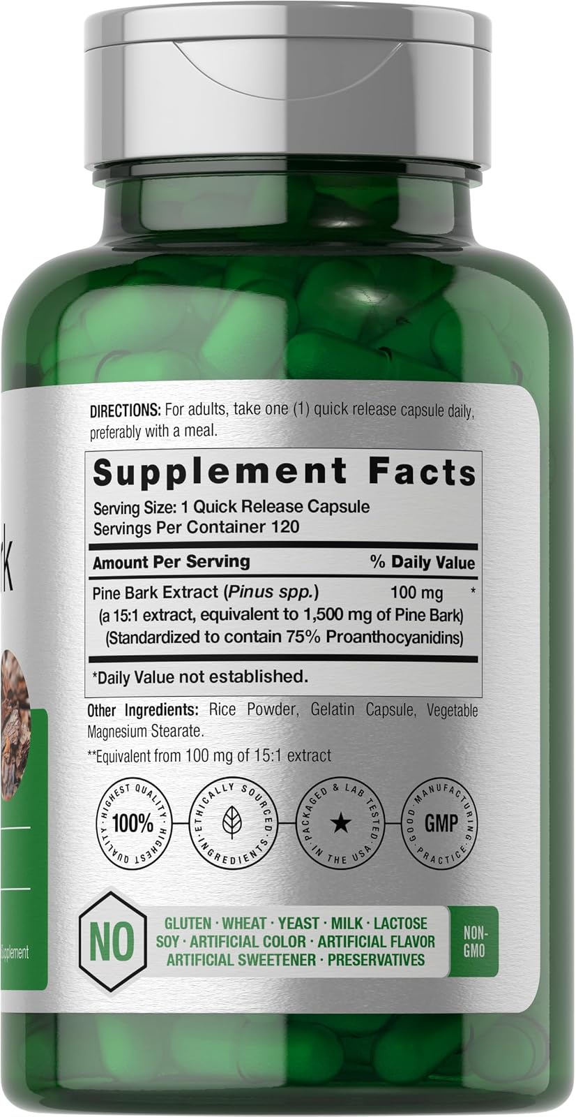 500 mg Pine Bark capsules