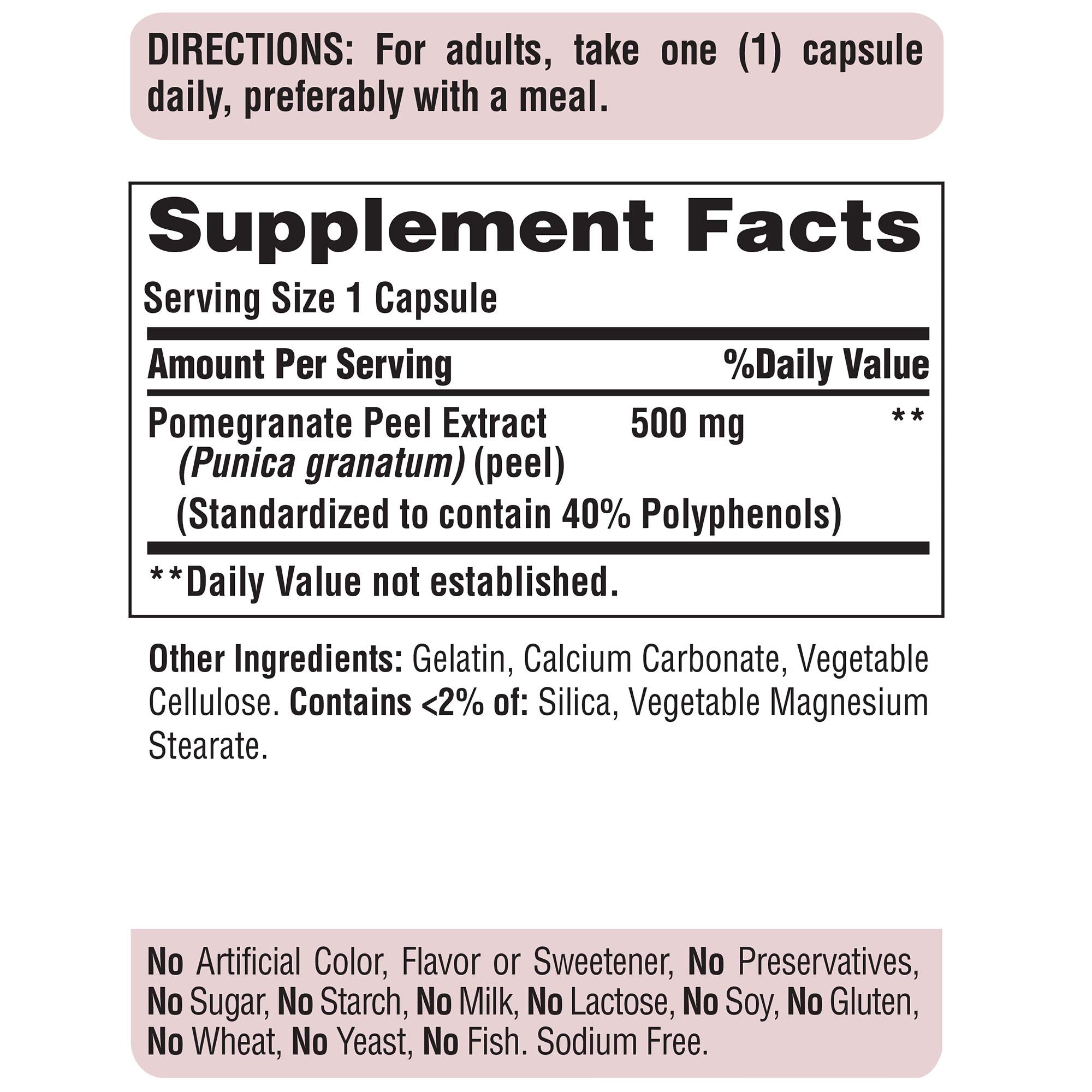 500 mg pomegranate capsules for health