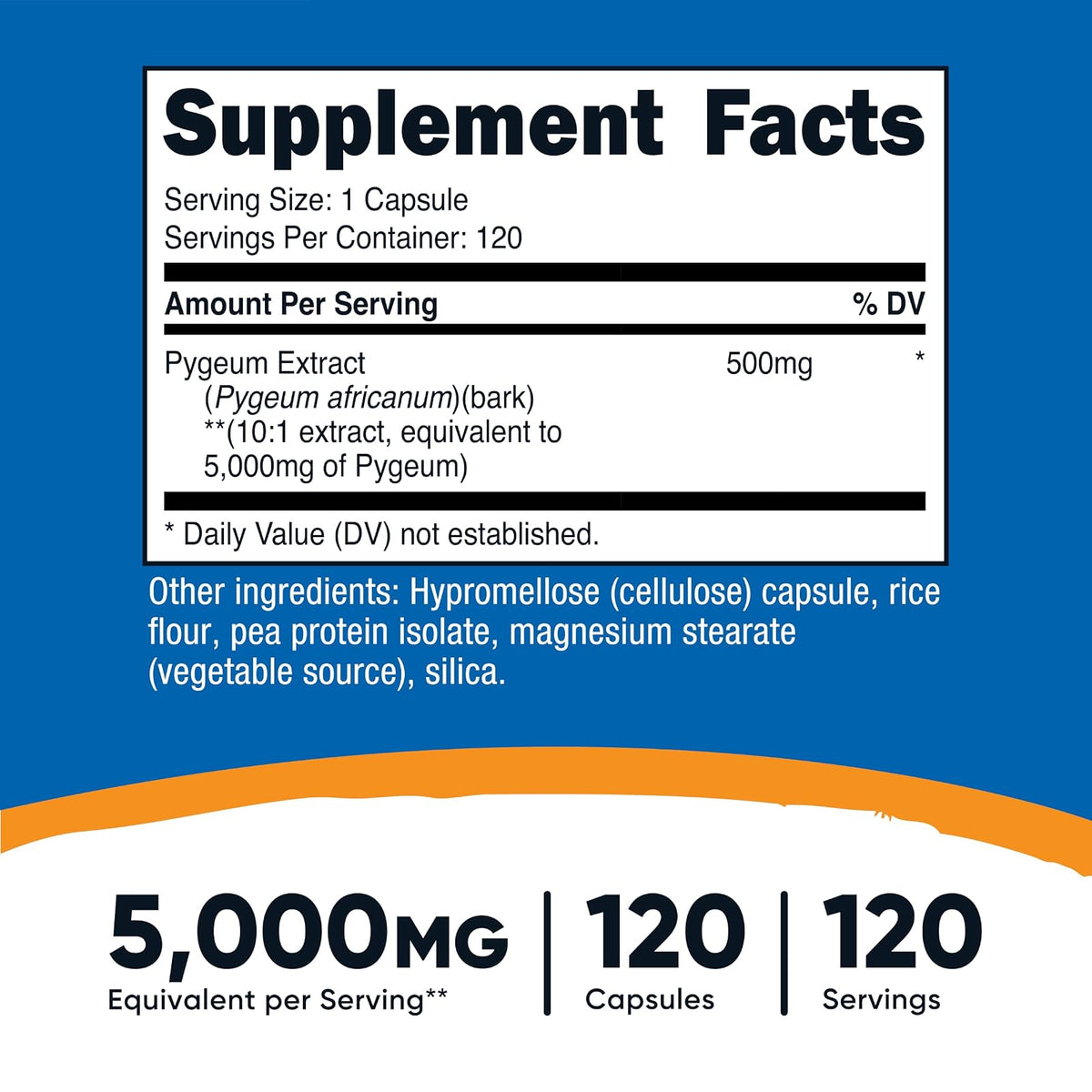 500 mg Pygeum supplement for prostate health