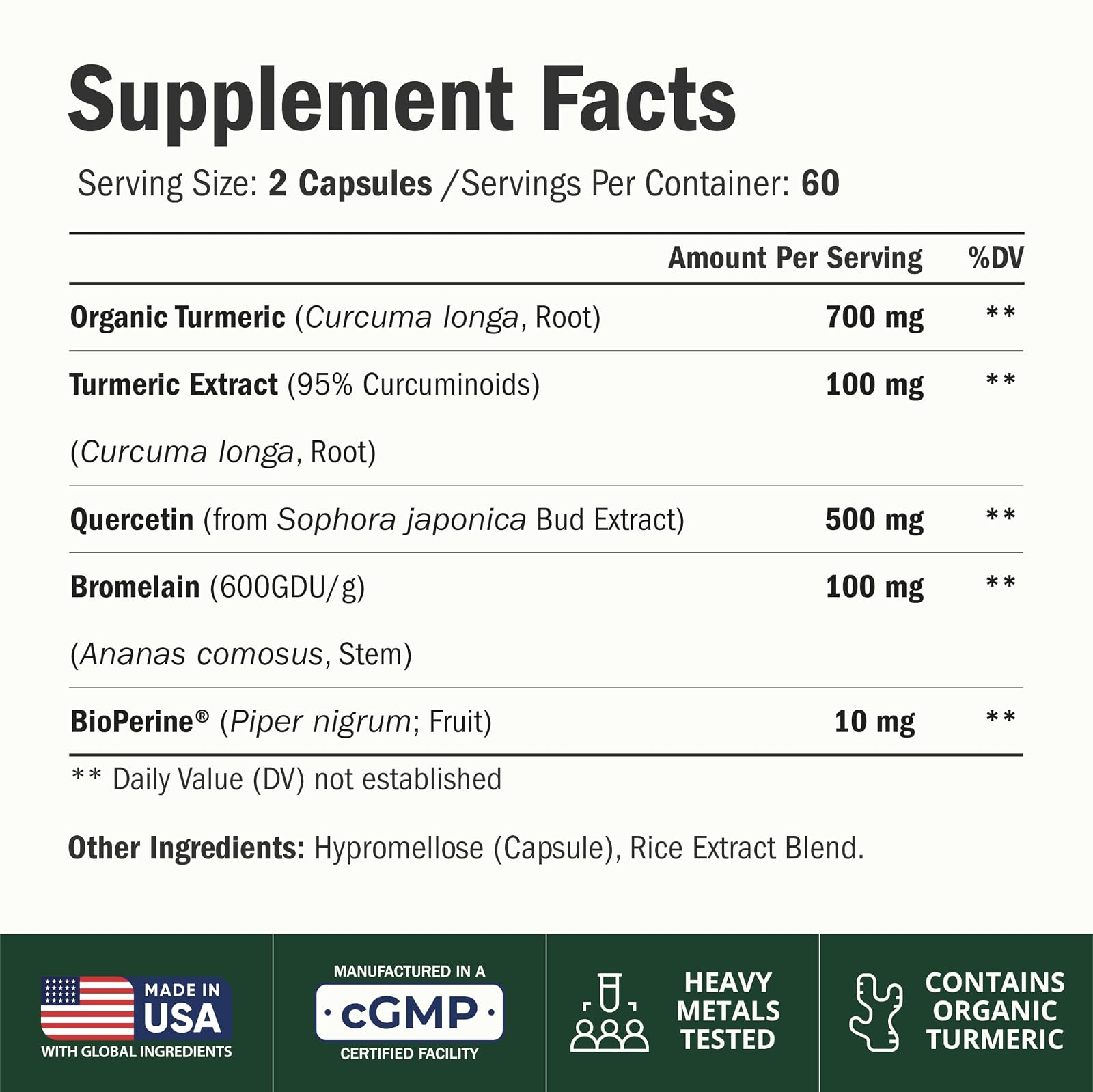 500 mg quercetin capsules for health