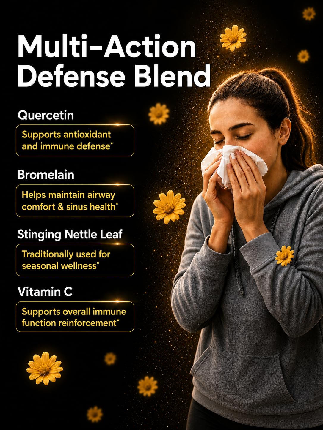 500 mg Quercetin for seasonal allergies