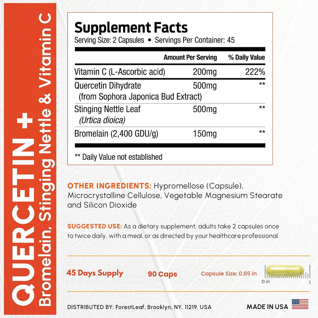 500 mg quercetin for seasonal relief