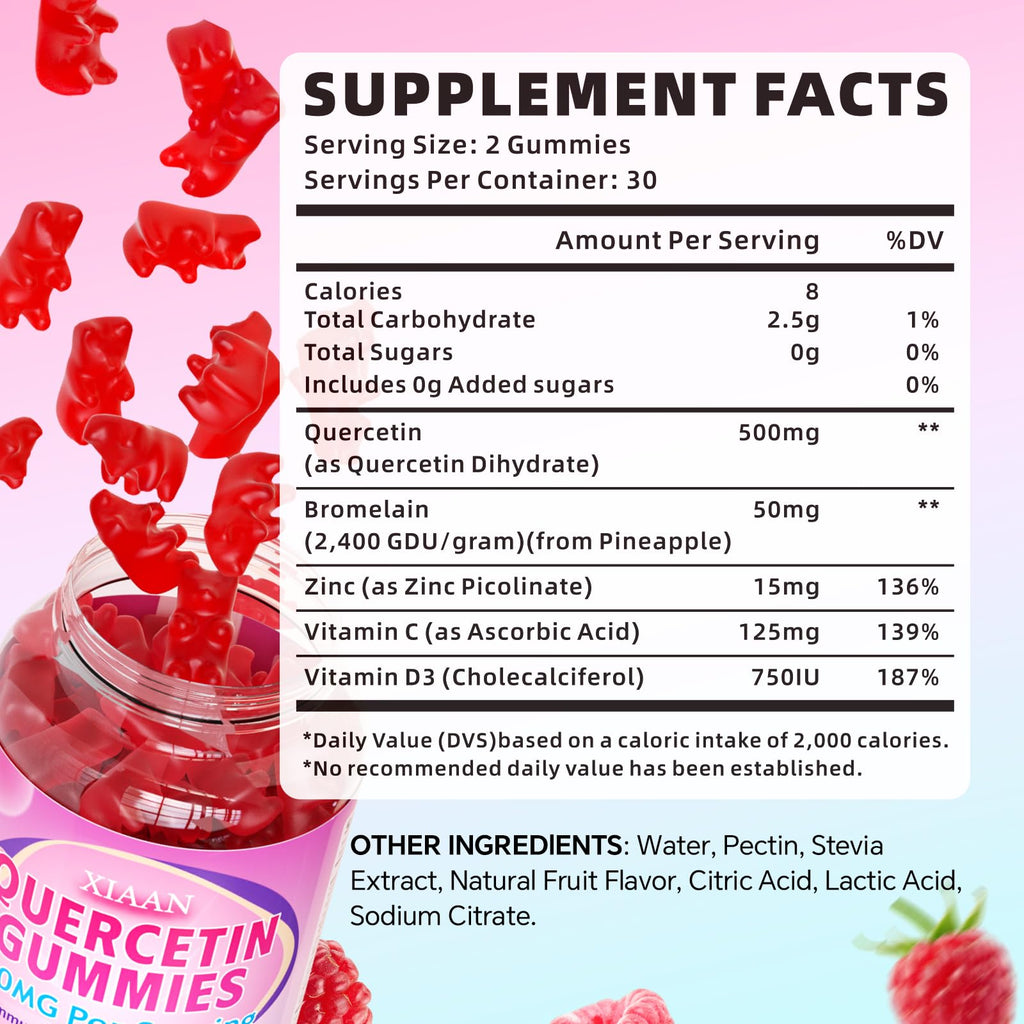 500 mg Quercetin gummies for allergies