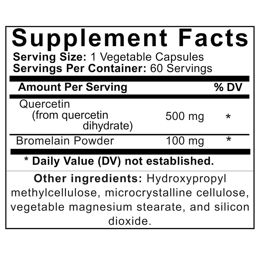 500 mg Quercetin vegetable capsules