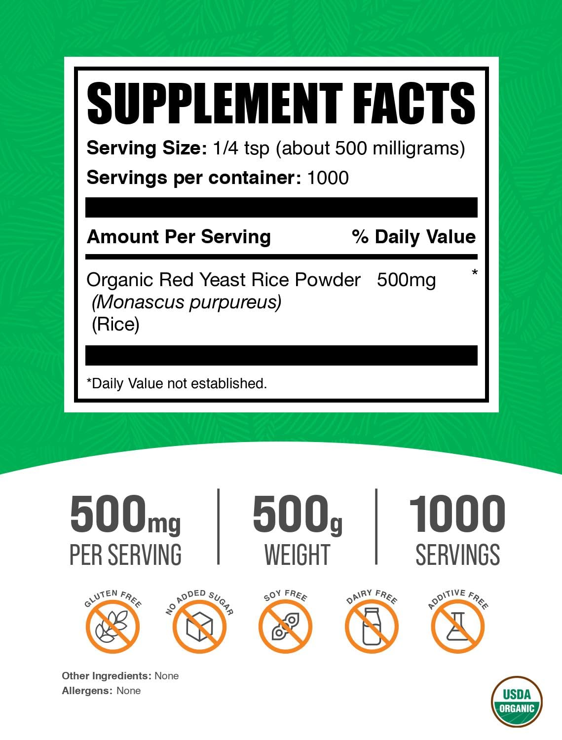 500 mg red yeast rice capsules
