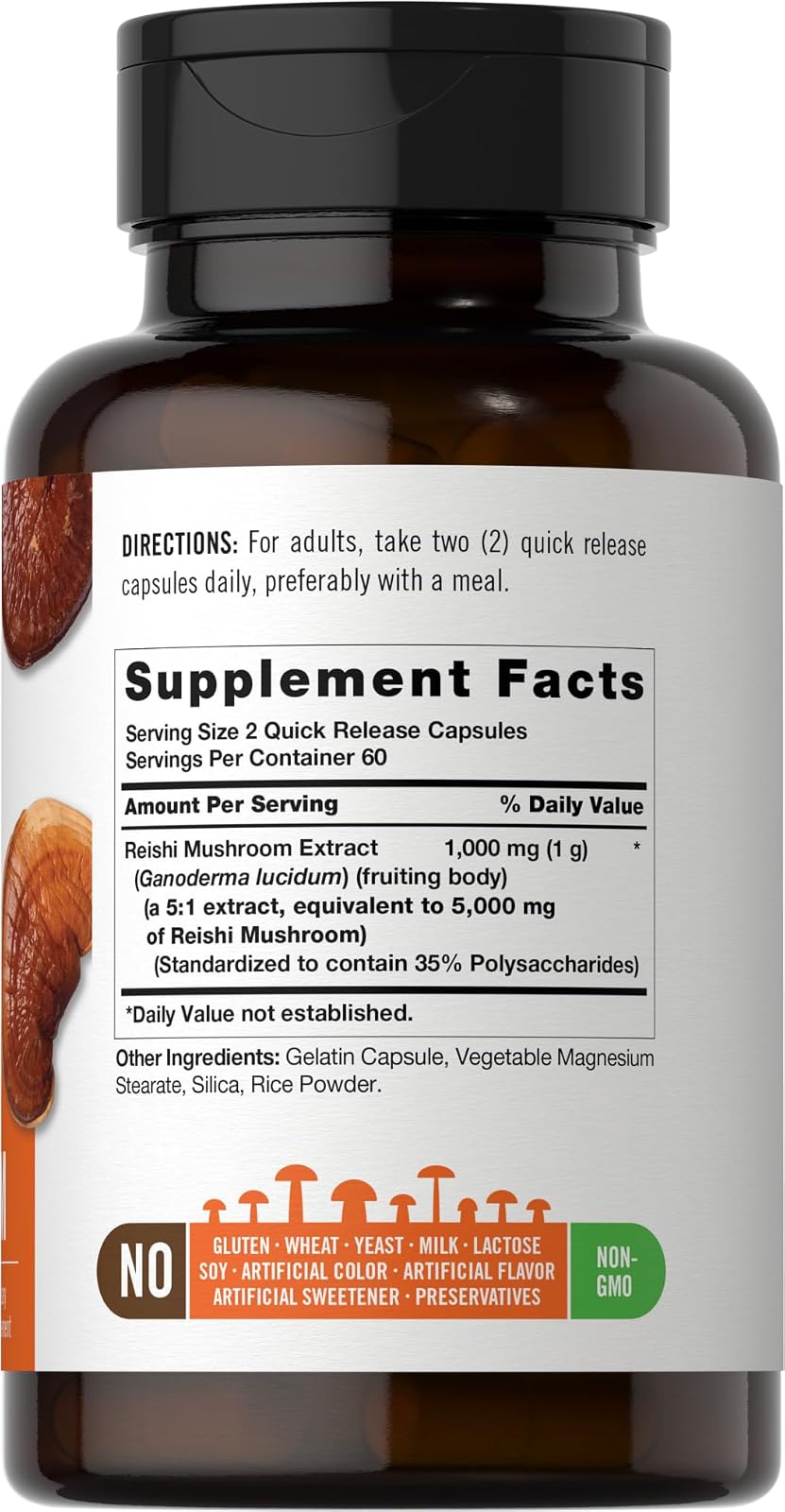 500 mg Reishi mushroom capsules